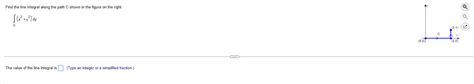 Solved Find The Line Integral Along The Path C Shown In The Chegg