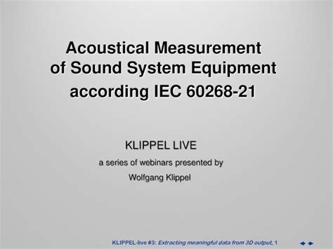 Pdf Acoustical Measurement Of Sound System Equipment According · Standard Acoustical Tests