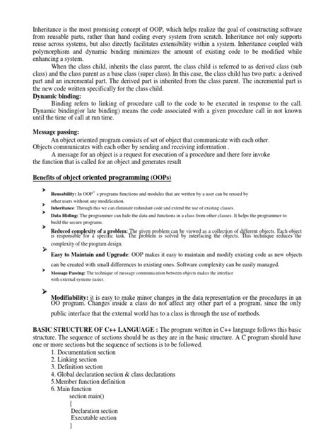 oop concepts explained pdf object oriented programming class