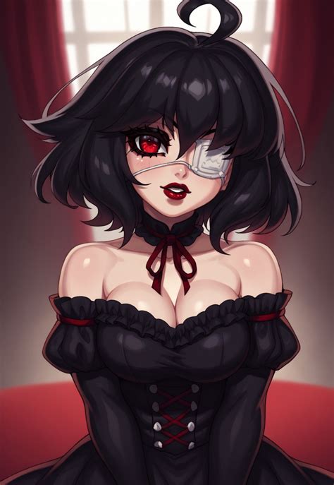 Rule 34 Ahoge Ai Generated Aipornarts Bare Shoulders Black Dress