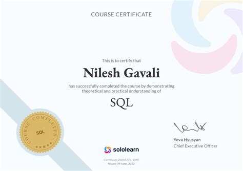 Nilesh Gavali On Linkedin Dbqvksxg Sql Certification