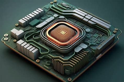 Close Up Of Computer Circuit Board Generative Ai Stock Illustration