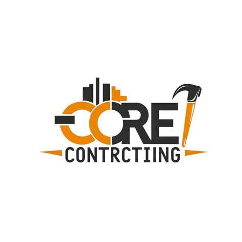 Logo Design For Core Contracting Bold Typography Emblem For The