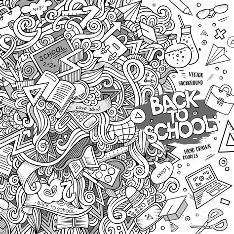 만화 귀여운 낙서 손으로 그린 학교 프레임 디자인 배경 아이템 장식적인 학교 배경 일러스트 및 사진 무료 다운로드 Pngtree