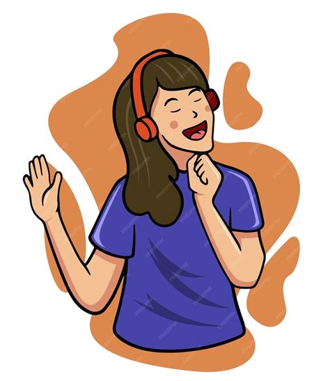 Premium Vector Girl Sing Vector