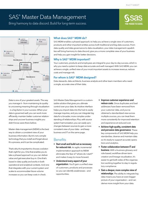 Sas Master Data Management Factsheet Pdf Data Quality Sas Software