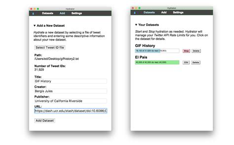 GitHub DocNow Hydrator Turn Tweet IDs Into Twitter JSON CSV From Your Desktop