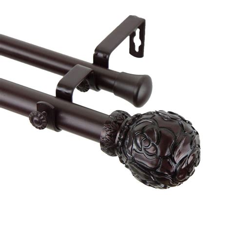Rod Desyne 66 In 120 In 1 In Rosy Double Curtain Rod Set In