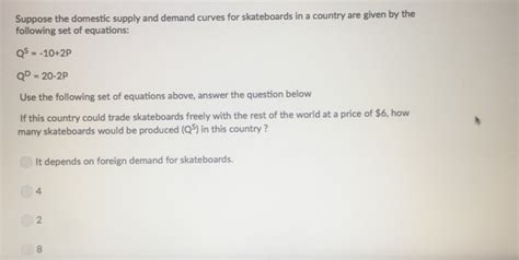 solved qs 10 2p qd 20 2p use the following set of