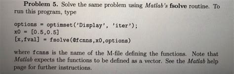 Problem 5 Solve The Same Problem Using Matlabs