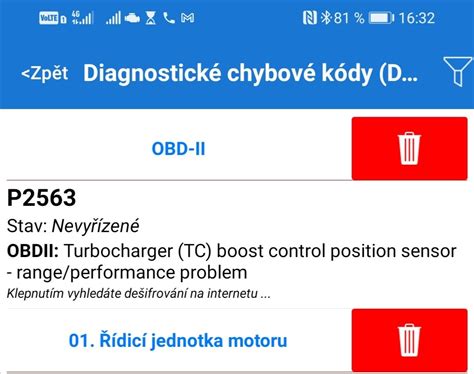 Chyba P Turbocharger boost control Motor TDI ŠKODA Forum SKODAHOME cz