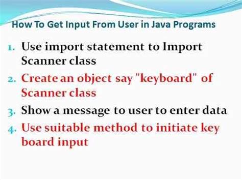Steps To Get Keyboard Input In Basic Java Program