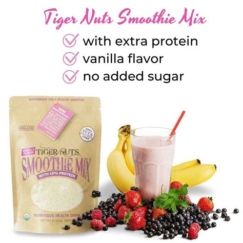 Tiger Nuts Smoothie Mix W Extra Protein Vanilla Flavor 10 Oz