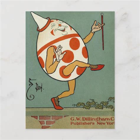 Humpty Dumpty Vintage Mother Goose Nursery Rhyme Postcard Zazzle