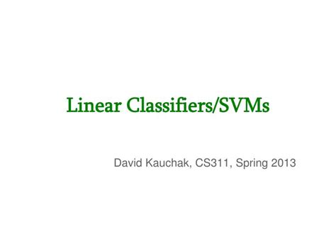 ppt linear classifiers svms powerpoint presentation free download