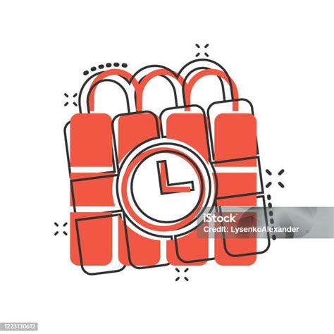 만화 스타일의 폭탄 아이콘입니다 흰색 고립 된 배경에 다이너 마이트 만화 벡터 그림입니다 C4 Tnt 스플래시 효과 비즈니스 컨셉 C4에 대한 스톡 벡터 아트 및 기타