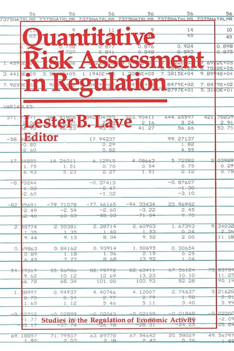 Quantitative Risk Assessment In Regulation Lester Lave Brookings