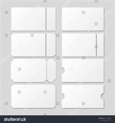 Ticket Template Vector Realistic Stock Vector Royalty Free 1054166885