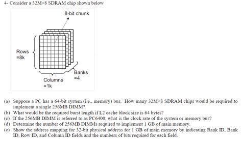 solved consider a 32m ́8 sdram chip shown below a suppose