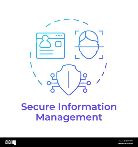 Secure Information Management Blue Gradient Concept Icon Stock Vector