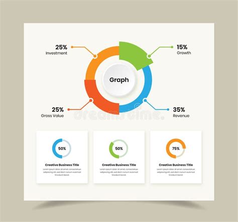 Modern Minimalist Business Report Presentation Template With Data Analysis And Circular Graphs