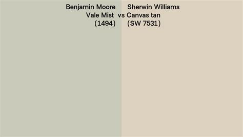Benjamin Moore Vale Mist 1494 Vs Sherwin Williams Canvas Tan Sw 7531
