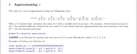 Solved Approximating π The value of π can be approximated Chegg