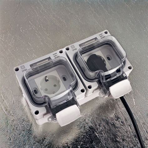 Розетка влагозащищенная Ip66 уличная садовая влагозащитная купить по низкой цене в интернет