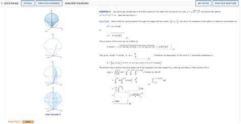 Solved EXAMPLE Use Spherical Coordinates To Find The Chegg