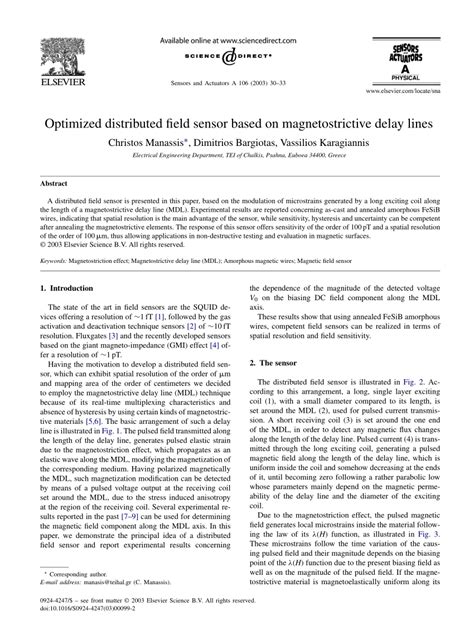 Pdf Optimized Distributed Field Sensor Based On Magnetostrictive
