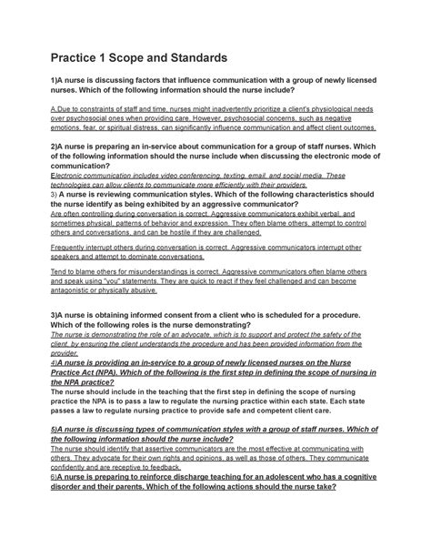 Practice 1 Scope And Standards Practice 1 Scope And Standards 1a Nurse Is Discussing