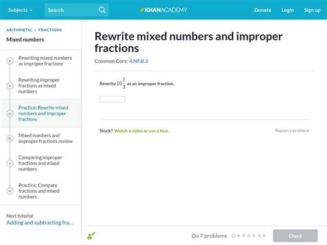 Khan Academy Rewrite Mixed Numbers And Improper Fractions Unit Plan For 3rd 5th Grade