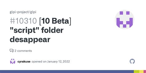 10 Beta Script Folder Desappear · Issue 10310 · Glpi Projectglpi · Github