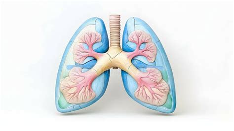 Cross Sectional View Of Human Lung Anatomy Stock Illustration
