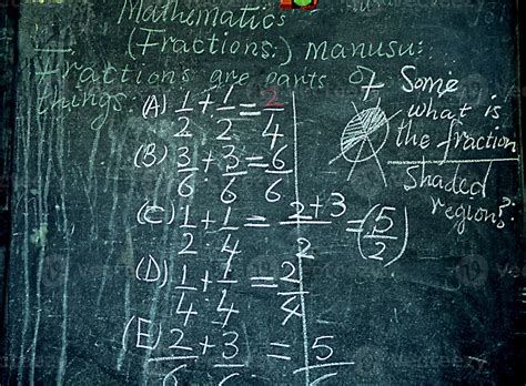 green chalkboard in african school with math problems 12958569 stock