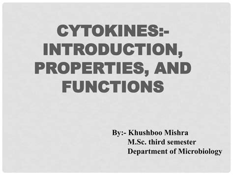 Cytokines Introduction Properties And Its Functions Pptx