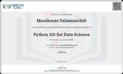 Completed Python For Data Science Course On Cognitiveclassai