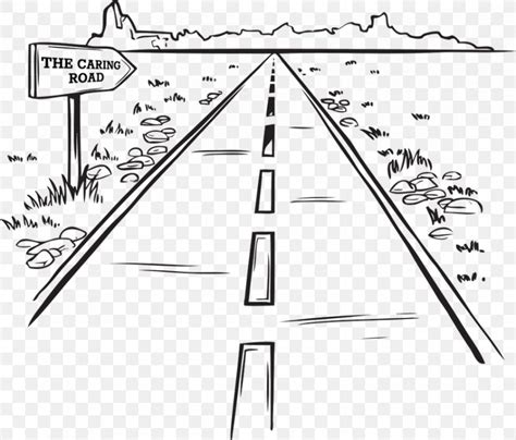Road Black And White Drawing