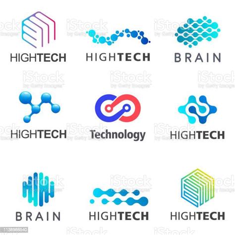 기술 벡터 디자인 요소 집합입니다 전자 및 기술 아이콘입니다 테크 사인 템플릿입니다 로고에 대한 스톡 벡터 아트 및 기타 이미지 로고 테크놀로지 데이터 Istock