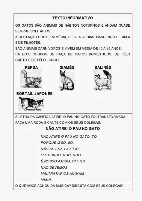 Companheiros Da Educação Texto Informativo Sobre Animais
