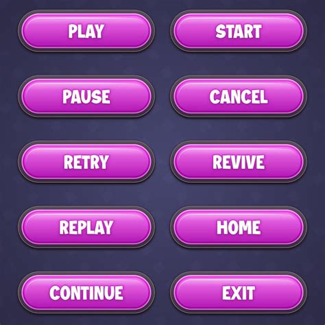 Premium Vector Set Of Game Pinkbutton With Editable Text Effect Gui Design To Build Games