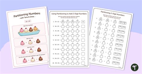 Two Digit Addition Using The Split Strategy Poster And Worksheets