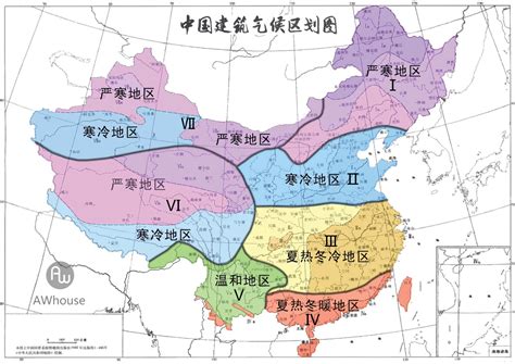 中国建筑气候区划图 Awhouse