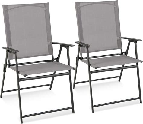 Tangkula Set Of 2 Patio Folding Chairs High Back Dining