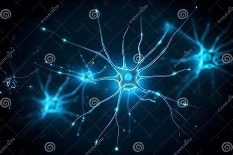 Digital Illustration Of Brain Neurons Neural Network Ai Generated Stock Illustration