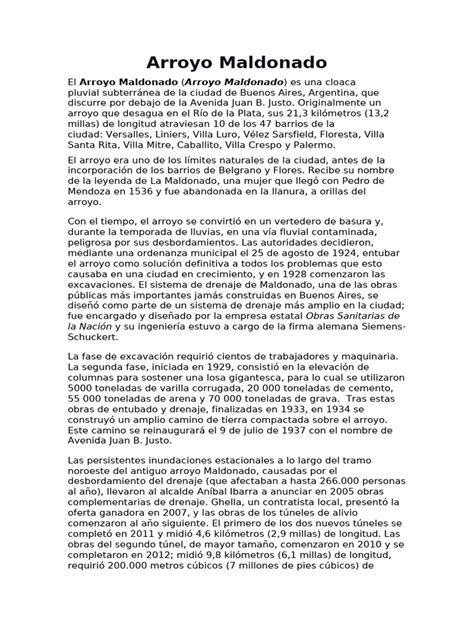 Historia Del Arroyo Maldonado Pdf