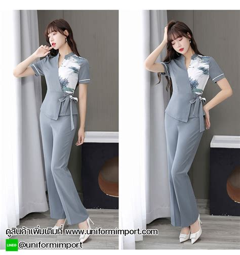 ชุดฟอร์มพนักงาน คลิกภาพดูรายละเอียดด้านใน ชุดสปา ชุดนวด ชุดพนักงานร้านไทย ชุดร้านอาหาร ชุดรี