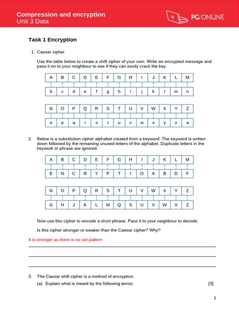 Caesar Cipher Worksheet Pdf