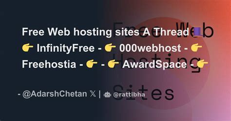 Free Web Hosting Sites A Thread 🧵 Thread From Adarsh Chetan