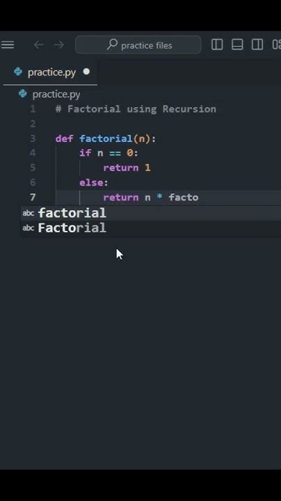 Factorial Using Recursion Python Pythonprogramming Coding